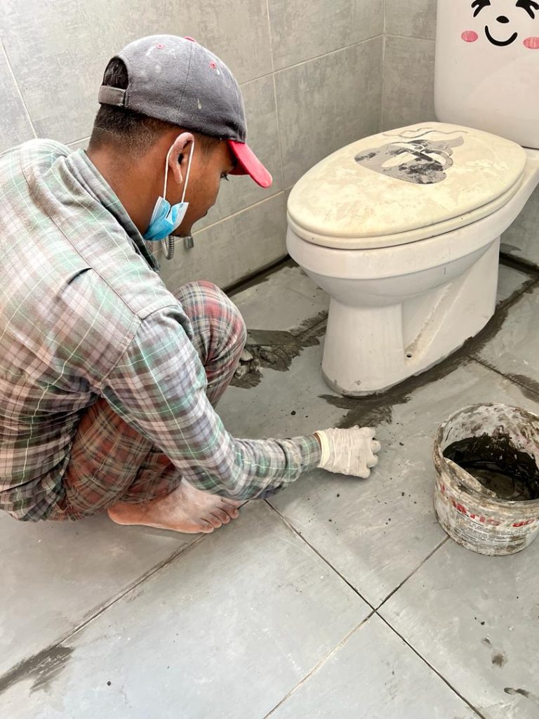 Floor Tile Grouting for Toilet Repair (Waterproofing) Services Provider ...